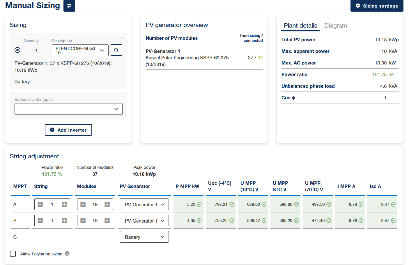 Manual inverter planning